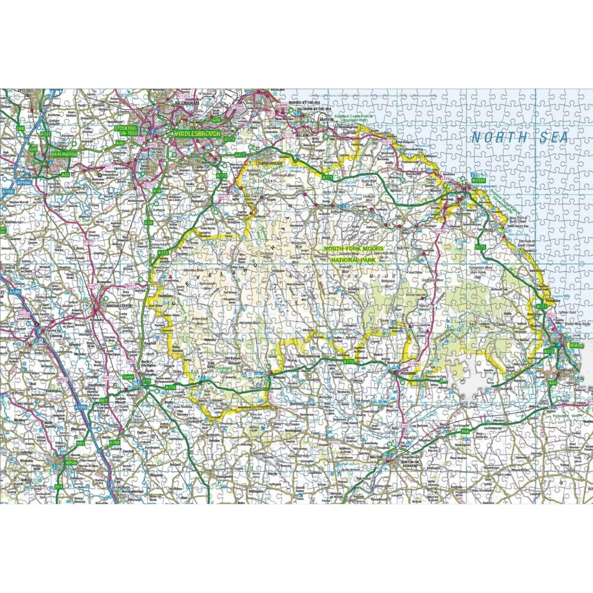 North York Moors Map 1000 Piece Jigsaw Puzzle | The Great Yorkshire Shop