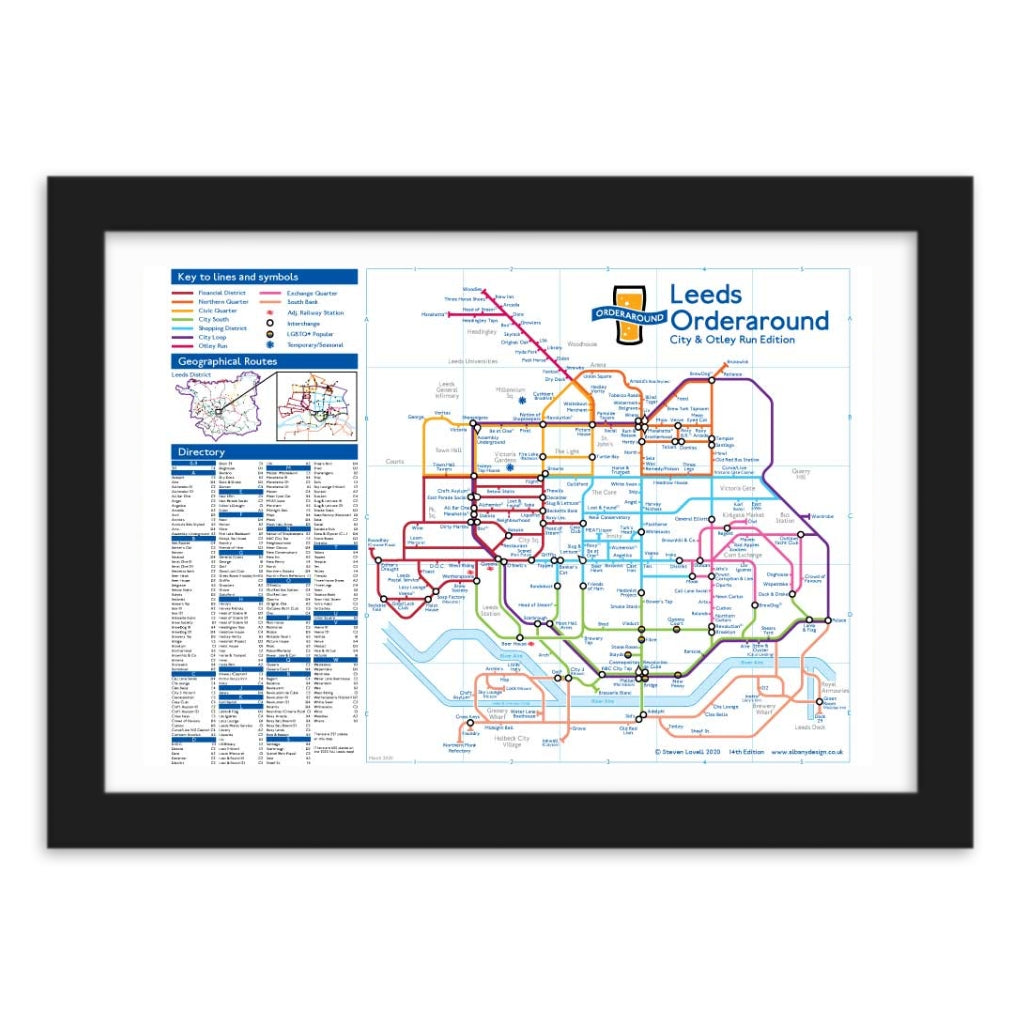 Leeds City and Otley Run Orderaround Pub Map Print | The Great ...