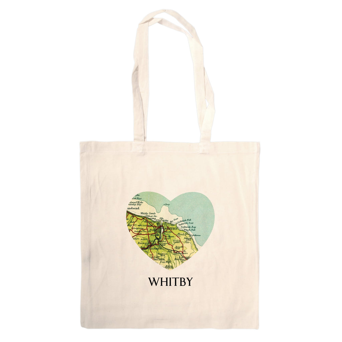 Love Whitby Map Tote Bag - The Great Yorkshire Shop