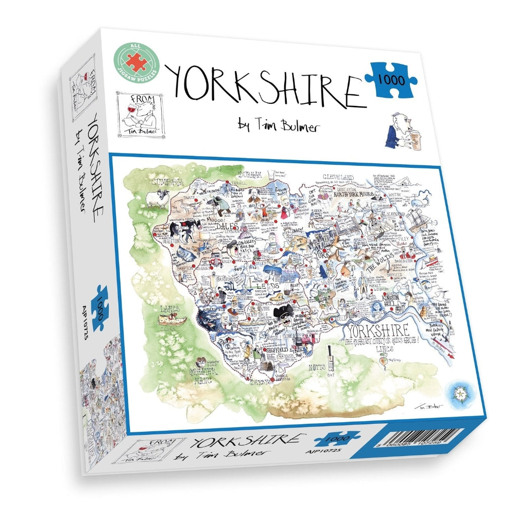 Map of Yorkshire Tim Bulmer 1000 Piece Jigsaw Puzzle | The Great ...